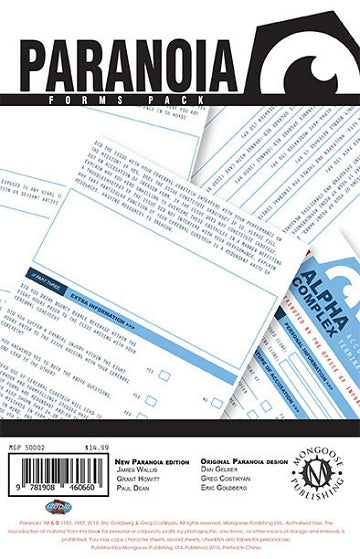 Paranoia: Forms Pack – The Guild House